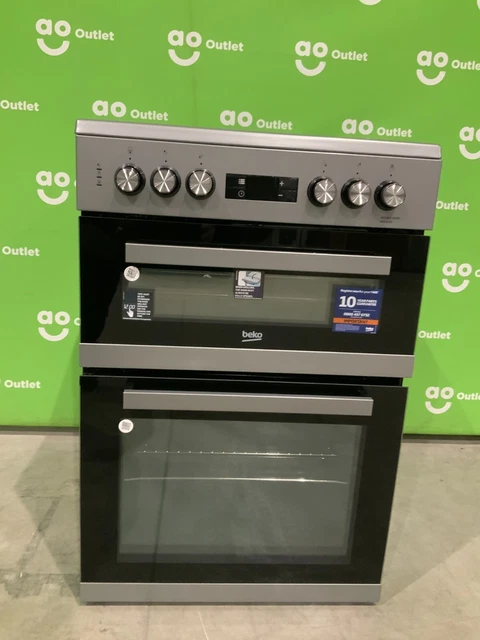 BEKO ELECTRIC COOKER 60cm Free Standing Ceramic Hob A/A Silver KDC653S ...