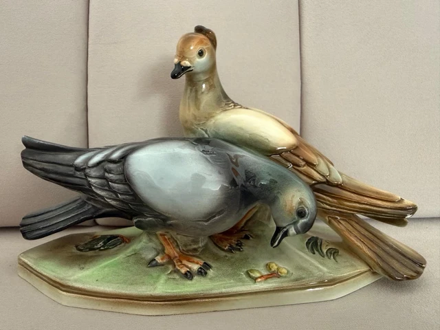 MAX ROESLER RÖSLER Art Deco alte Keramik Steingut Vögel Tierfigur ...