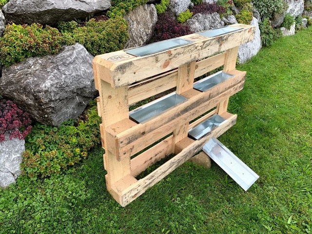 BALKONKASTEN PFLANZKASTEN BLUMENKASTEN Metall Zink Paletten Europaletten 6 STück EUR 14,95 ...