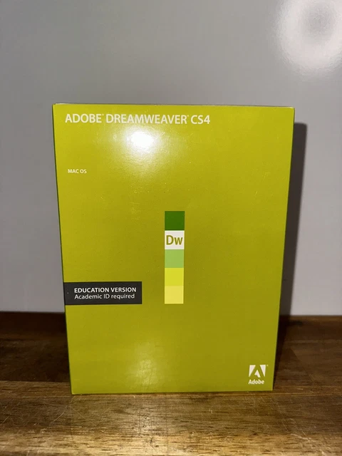 ADOBE DREAMWEAVER CS4 - MAC OS Education Version - Sealed $39.99 ...