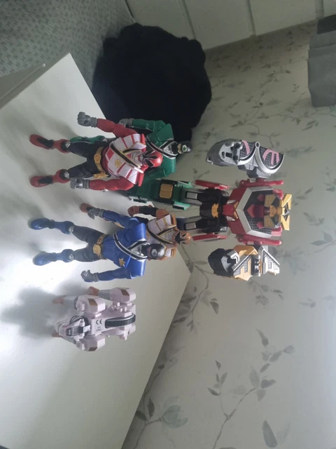 POWER RANGERS SUPER SAMURAI MEGAZORD With White Tiger Zord And 4x ...