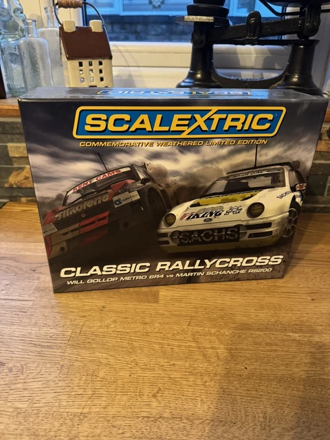 SCALEXTRIC RALLYCROSS SET Metro 6r4 Vs Ford Rs200 With Original Bill Of ...