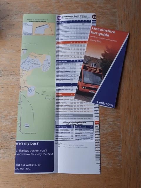 CENTREBUS: LINCOLNSHIRE BUS Map & Guide / Grantham town services Jan ...