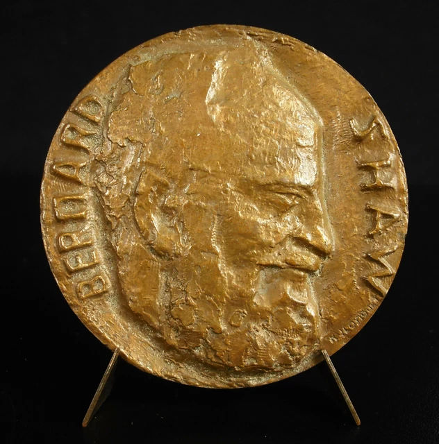 MÉDAILLE HOMMAGE À Bernard Shaw sc Karl Jean LONGUET composition ...