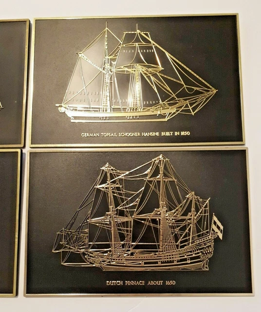 VINTAGE FRANK DOWN LTD Prestige Wall Plaques Ship Series Set of 4 ...