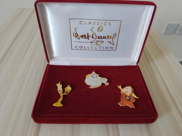 WALT DISNEY CLASSICS Collection Beauty and the Beast 3 pin set in box £ ...