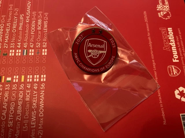 ARSENAL OFFICIAL PROGRAMME Pin Badge 2025/26 - New and sealed £10.79 ...