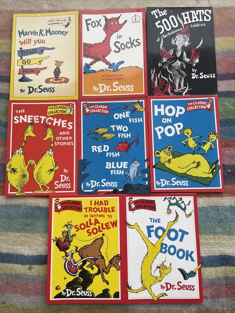 8X DR. SEUSS Books Bundle - Cat In The Hat / Fox In Socks Beginner ...