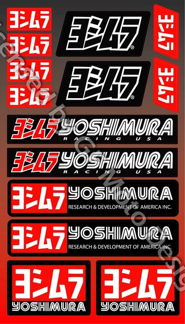 SUZUKI HONDA EXHAUST Yoshimura Motorcycle Metallic 14 stickers Set ...