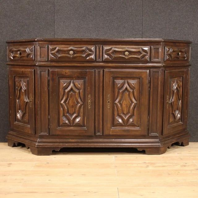 BUFFET ITALIEN ENFILADE bois meuble commode style ancien baroque 20ème ...