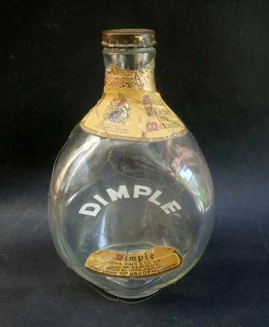 VINTAGE RETRO JOHN Haig Scotland Dimple Scotch Whisky Bottle Wire Cage ...