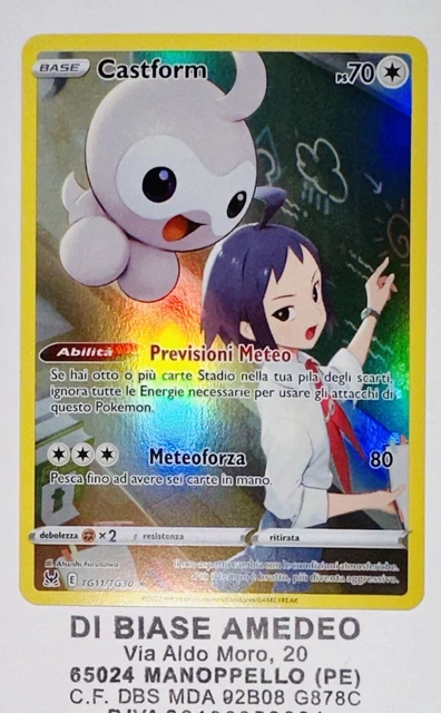 POKEMON CASTFORM FULL Art TG11/TG30 Origine Lost Italien NM/Mint EUR 5 ...