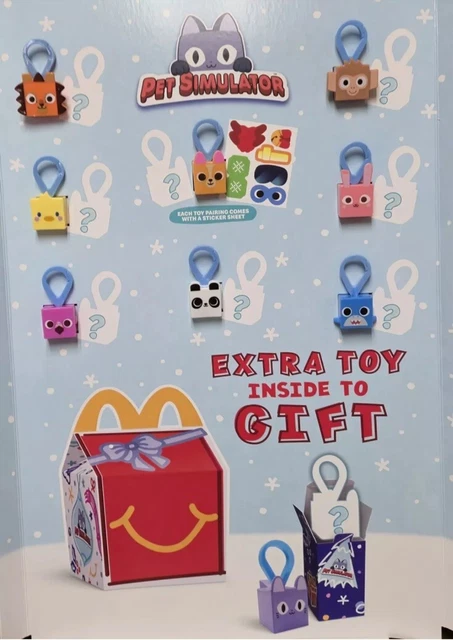 MCDONALDS HAPPY MEAL 2024 Pet Simulator Roblox Set of 9 Toys W/ Unused ...