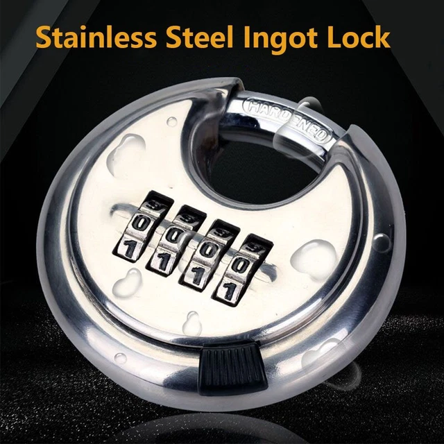4-POSITION COMBINATION DISC Padlock Rust-Proof Stainless Steel Door ...