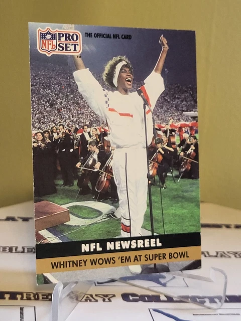 1991 PRO SET Whitney Houston #350 NFL NEWSREEL NATIONAL ANTHEM card EX ...
