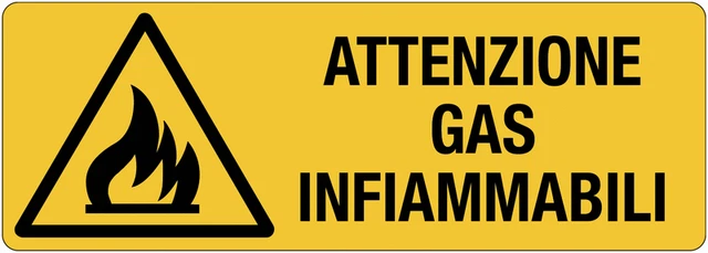 CARTELLO SEGNALETICO UNI - Attenzione gas infiammabili - segnale EUR 2 ...