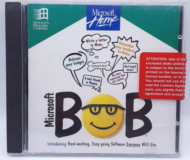 RARE VINTAGE MICROSOFT BOB for Windows Jewel Case ONLY WITH CODE 1994 ...