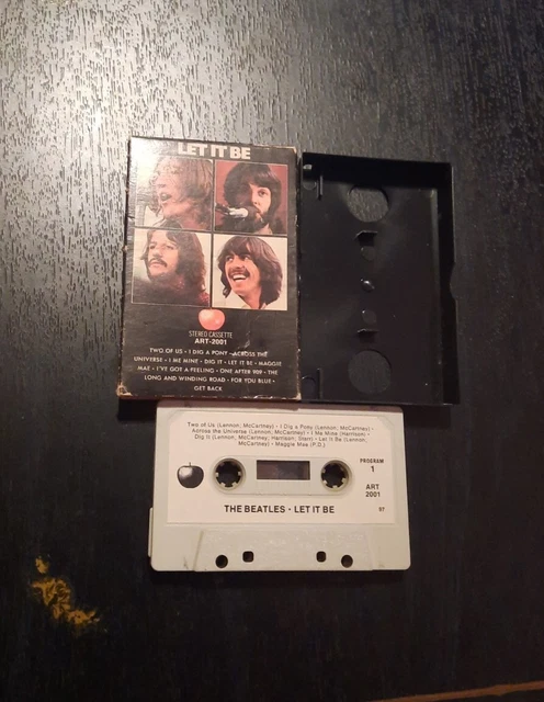 RARE CARDBOARD SLEEVE Cassette THE BEATLES Tape LET IT BE Apple ART ...
