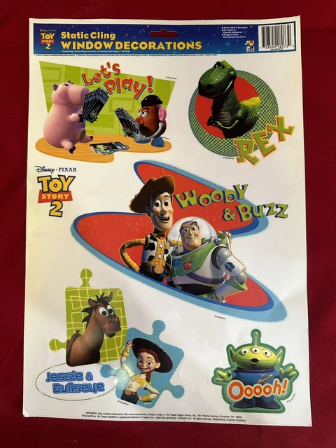 DISNEY PIXAR VINTAGE Toy Story 2 Static Cling Window Decorations New £4 ...