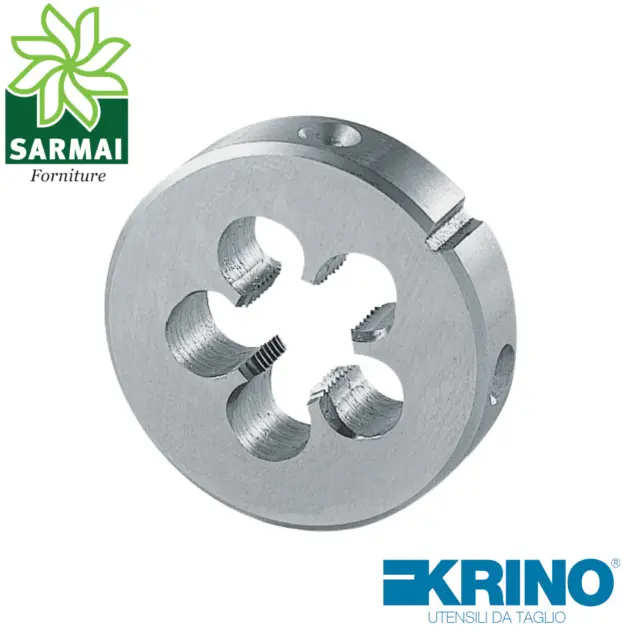 FILIERA TONDA KRINO Filettatura Tubi Gas Bsp Cilindrica Acciaio Cromo ...