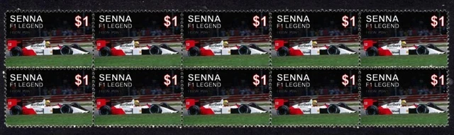 AYRTON SENNA STRIP Of 10 Formula 1 Legend Mint Stamps 3 $8.00 - PicClick AU