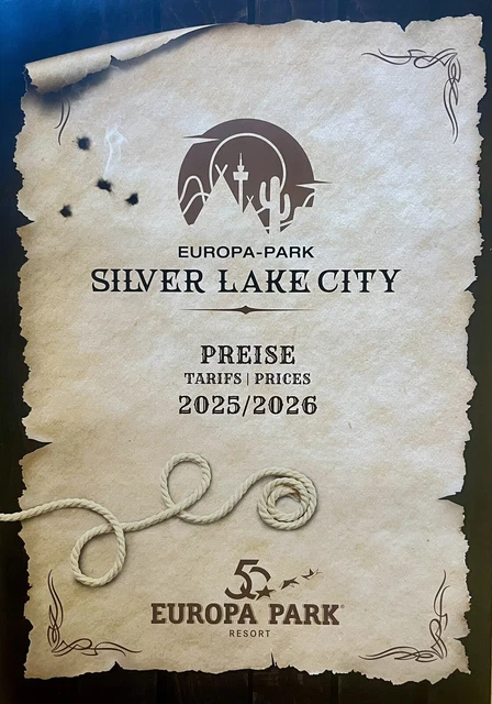 EUROPA-PARK RUST PREISE 2025/2026 SILVER LAKE CITY (Neu) | price list EUR 1,50 - PicClick DE