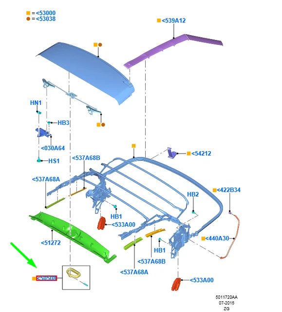 FORD MUSTANG MK6 Convertible Soft Top Frame Clamp 5299344 NEW GENUINE £ ...