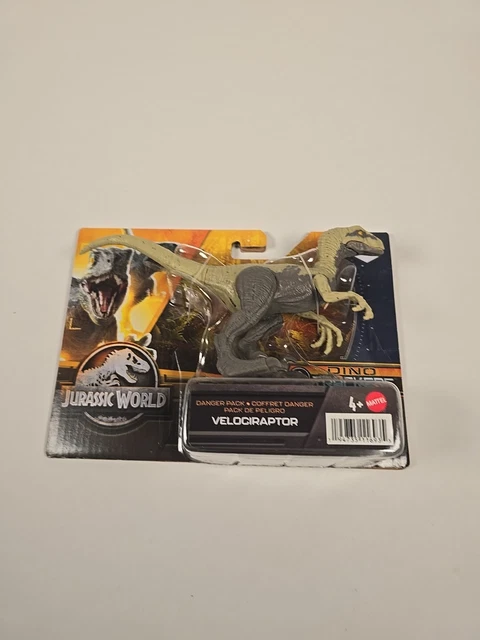 MATTEL JURASSIC WORLD danger pack velociraptor dino trackers dinosaur ...