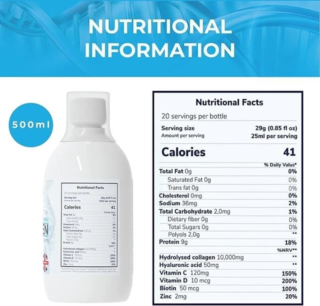 REVERSE LIFE MARINE Collagen Liquid Supplement Drink High-Strength 10 ...