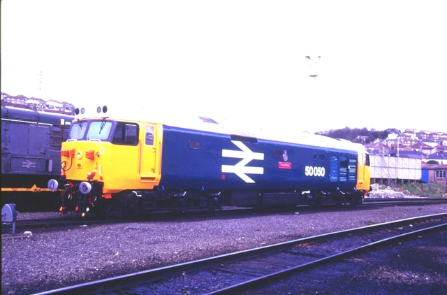 103 COLOUR RAILWAY Slide Class 50 050 Fearless At Plymouth Laira £2.99 ...