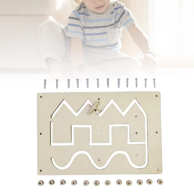 DIY BUSY BOARD Sensory Toy Track Wooden Early Learning Material ...