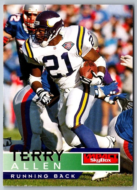 CARTE DE FOOTBALL 1995 SkyBox Impact Terry Allen #87 Minnesota Vikings ...