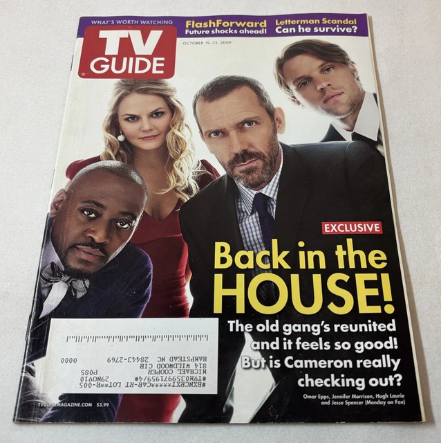 OCT 19, 2009 TV Guide~lower grade~HOUSE, FlashForward, Ted Danson ...