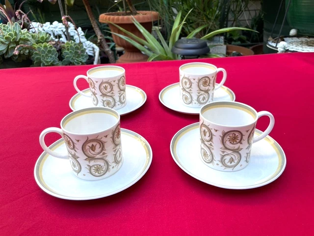 VINTAGE RETRO SUSIE COOPER Set 4 Venetia Coffee CUPS & SAUCERS $60.00 ...