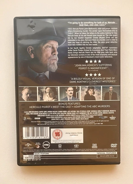 AGATHA CHRISTIE THE ABC Murders DVD, John Malkovich, Rupert Grint, BBC ...