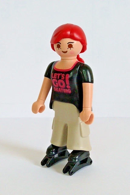 PLAYMOBIL PERSONNAGE FEMME du set 4415 La Patineuse Roller du Skate ...