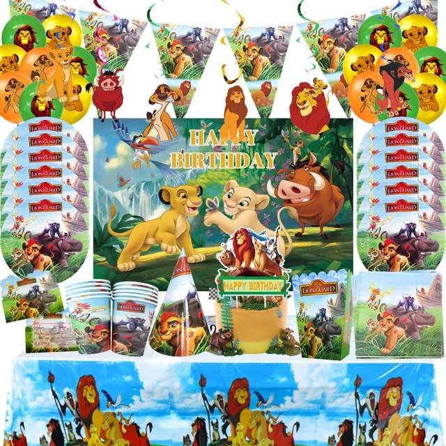 LION KING PARTY Supplies Simba Birthday Tableware Set Jungle Aminal ...