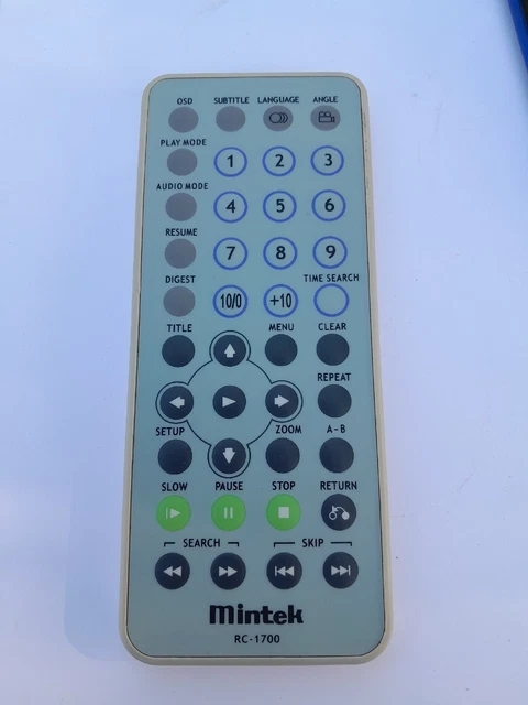 OEM MINTEK RC-1700 Portable Dvd Remote Control Mdp1030 Mdp1060 New ...