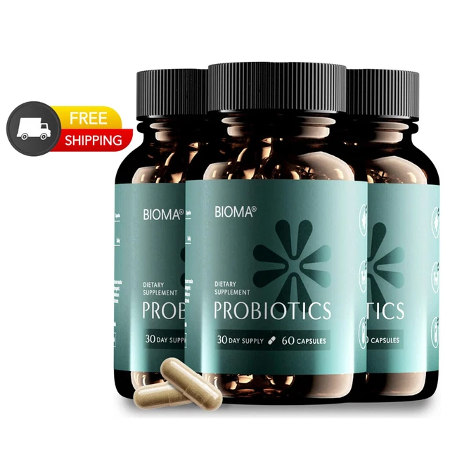 BIOMA PROBIOTICS FOR Digestive Health 3 In 1 Gut Health Probiotic 60 ...