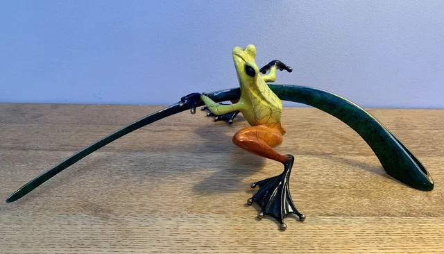 RARE FROGMAN BRONZE FROG Sculpture READY SET GO Table Or Wall Art: Tim ...