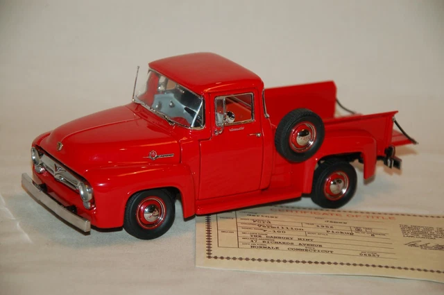 FORD F100 STEPSIDE Pickup 1956 Red 1/24 Danbury Mint with Title Mint ...