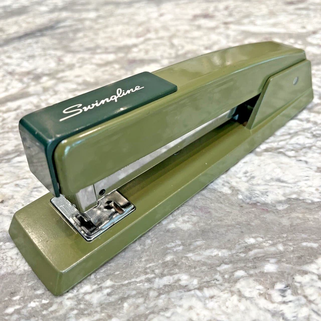 VINTAGE SWINGLINE 747 Metal Stapler Mid Century Avocado Green 94-41 ...
