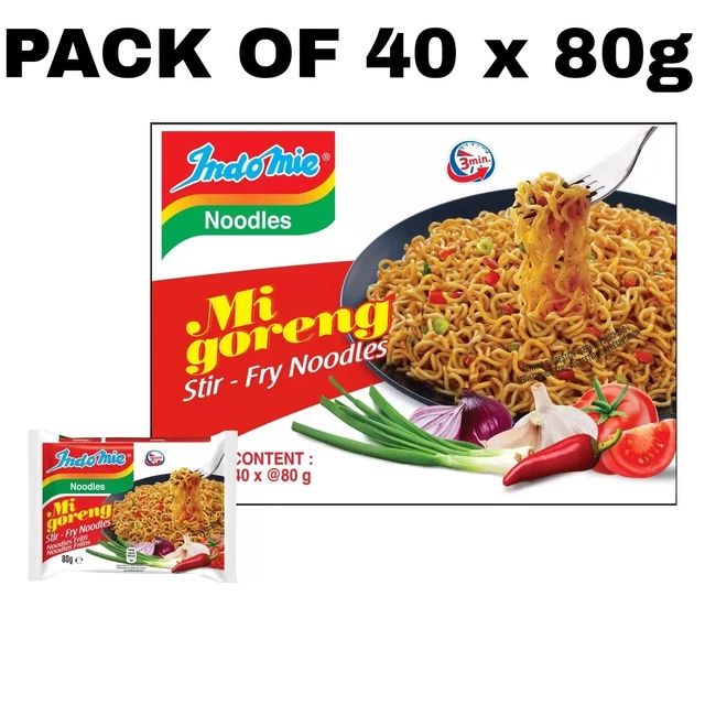 INDOMIE MI GORENG Instant Noodles Fried Noodles Original - 40 PACKETS ...