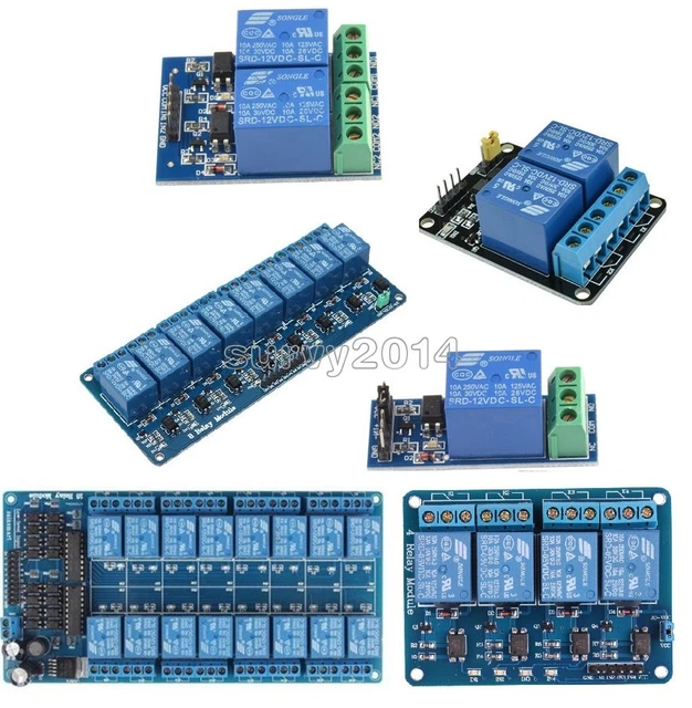 12V 1/2/4/8/16 CHANNEL Relay Module With optocoupler For PIC AVR DSP ARM Arduino EUR 1,01 ...