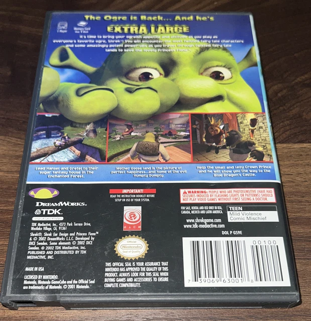 SHREK: EXTRA LARGE (Nintendo GameCube, 2002) No Manual Tested $25.30 ...