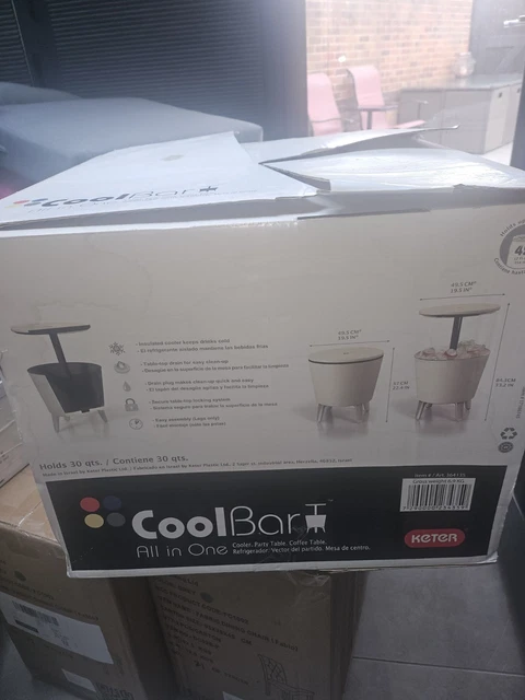 KETER COOL BAR Coolbar All in One Cooler Party Table Coffee Garden ...