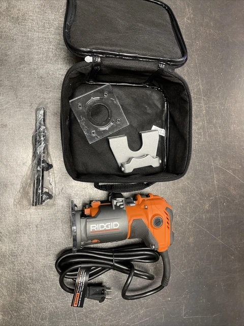 RIDGID 5.5 AMP Corded Compact Power Trim Router with Micro-Adjust Dial ...