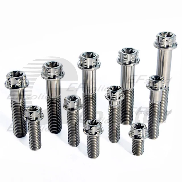 TITANIUM T50 TORX Head Flange Bolt Silver M10 x 25-90mm GR5 Ti Motorcycle E-Bike $10.95 ...