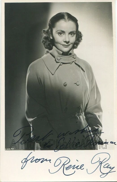 RENE RAY HERMOSO Inglés Actriz Novelista Mano Autógrafo Firmado Foto ...