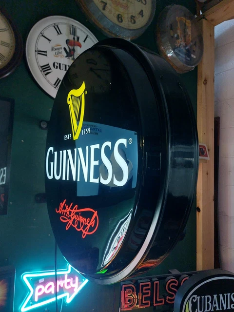 GUINNESS LIGHTED SIGN Two-Sided Wall-Mounted £229.50 - PicClick UK
